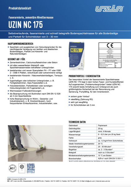 UZIN NC 182 Standfeste, zementäre Reparaturmasse 20 KG, 42,00